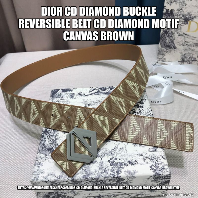 Dior CD Diamond Buckle Reversible Belt CD Diamond Motif Canvas Brown ...
