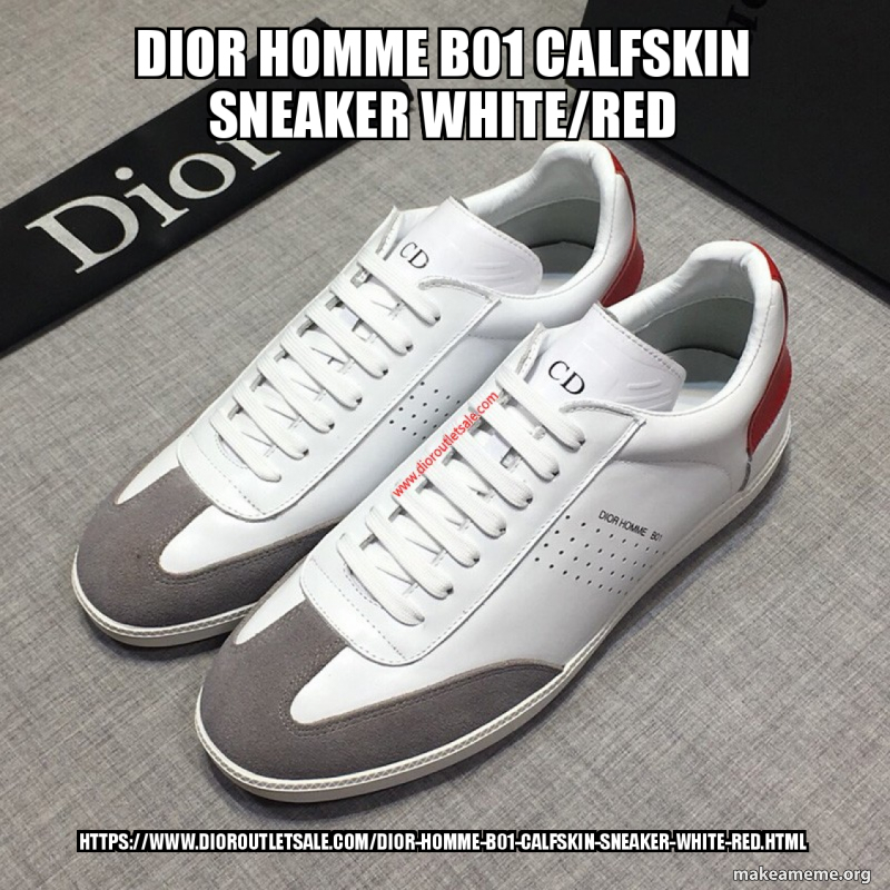 Dior Homme B01 Calfskin Sneaker White/Red https://www.dioroutletsale ...