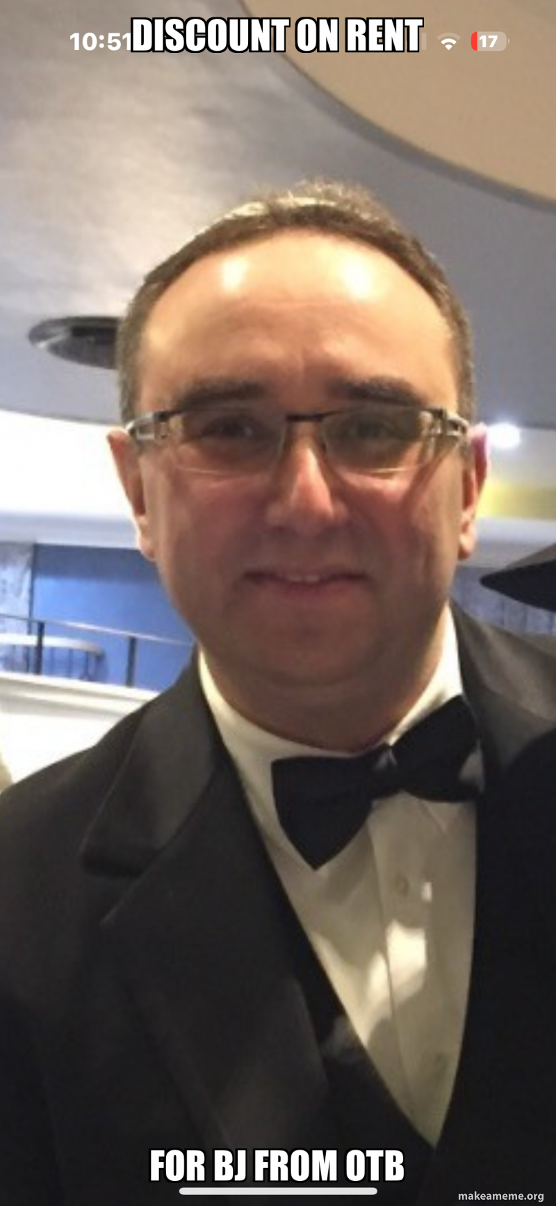 Discount on rent For BJ from OTB Meme Generator