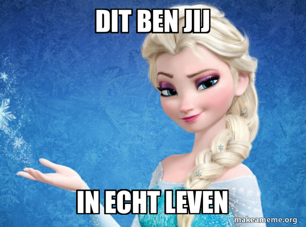 dit ben jij in echt leven - Elsa from Frozen Meme Generator
