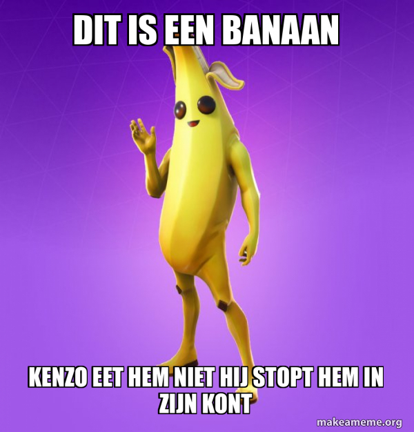 dit is een banaan kenzo eet hem niet hij stopt hem in zijn kont - Peely ...