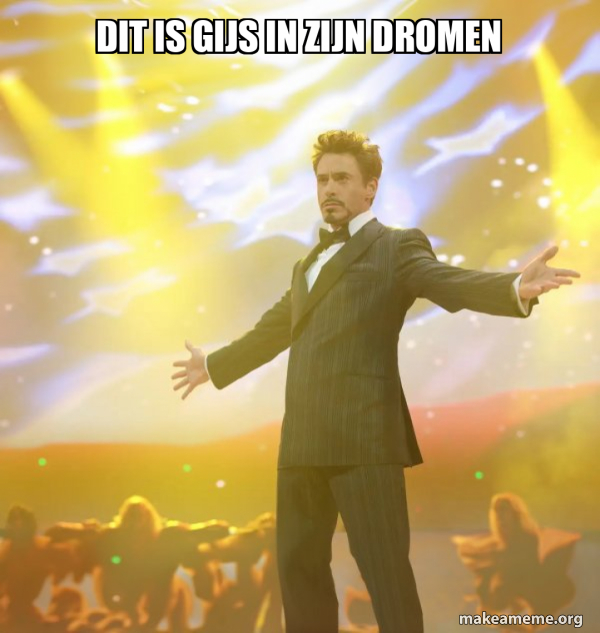 dit is gijs in zijn dromen - Tony Stark Success Meme Generator