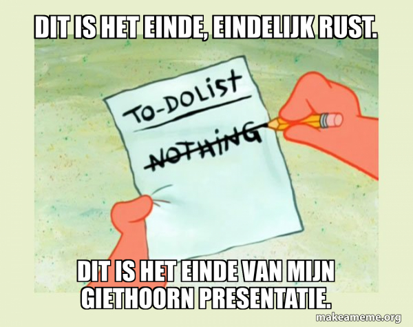 dit is het einde, eindelijk rust. dit is het einde van mijn Giethoorn ...