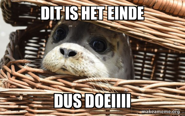DIT IS HET EINDE DUS DOEIIII - Impending Doom Seal Meme Generator