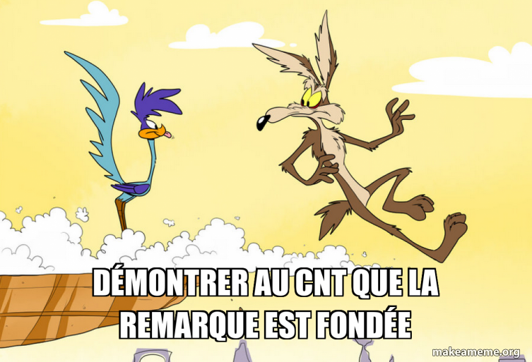 Démontrer au CNT que la remarque est fondée Meme Generator