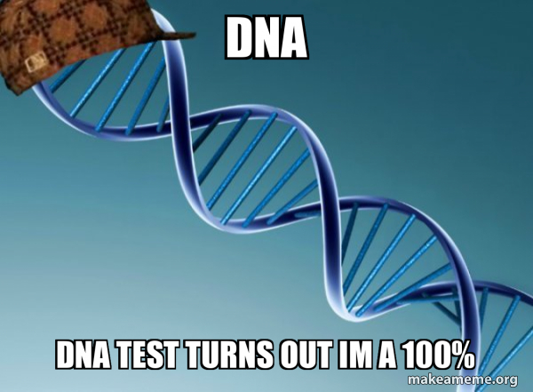 dna dna test turns out im a 100% - Scumbag Genetics Meme Generator