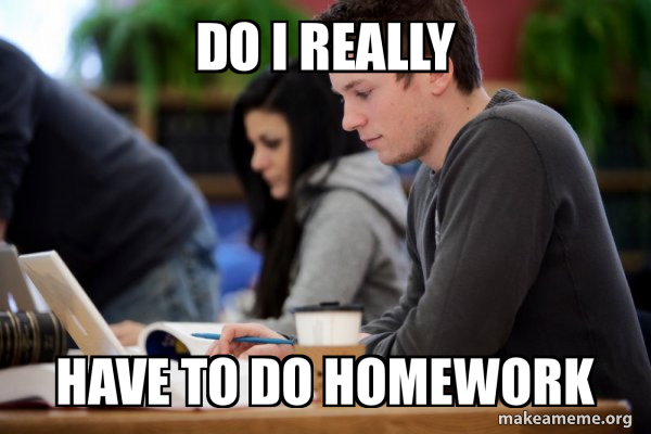 do i really have to do homework - Conscientious College Senior Meme ...