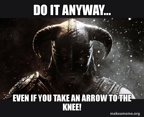 Do it Anyway... Even if you take an Arrow to the Knee! - Skyrim Meme ...