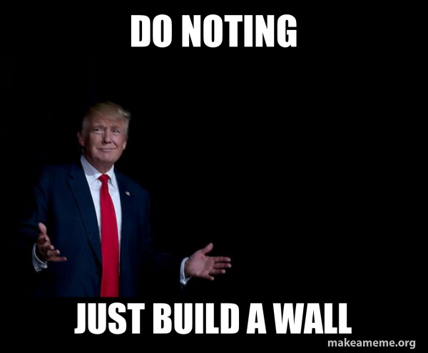 do noting just build a wall - Trump Everything is FIne Meme Generator