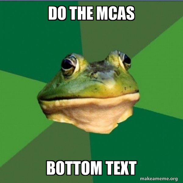 DO THE MCAS BOTTOM TEXT - Foul Bachelor Frog Meme Generator