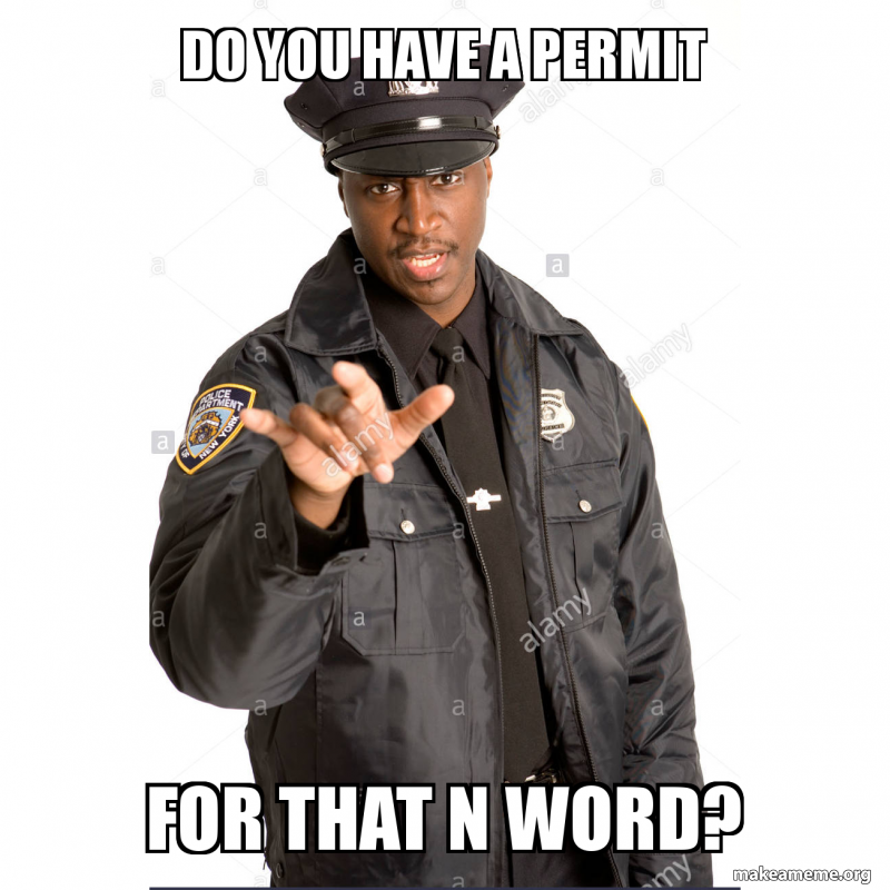 Do you have a permit for that n word? Meme Generator