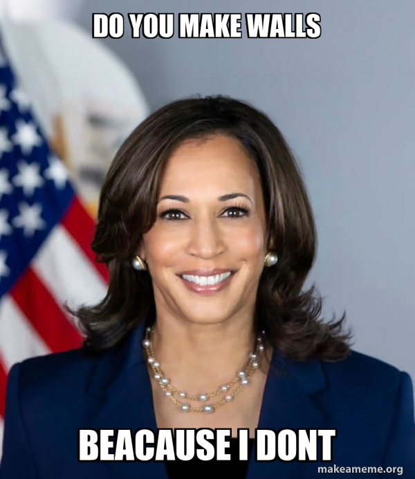 do you make walls beacause i dont - Kamala Harris Meme Generator