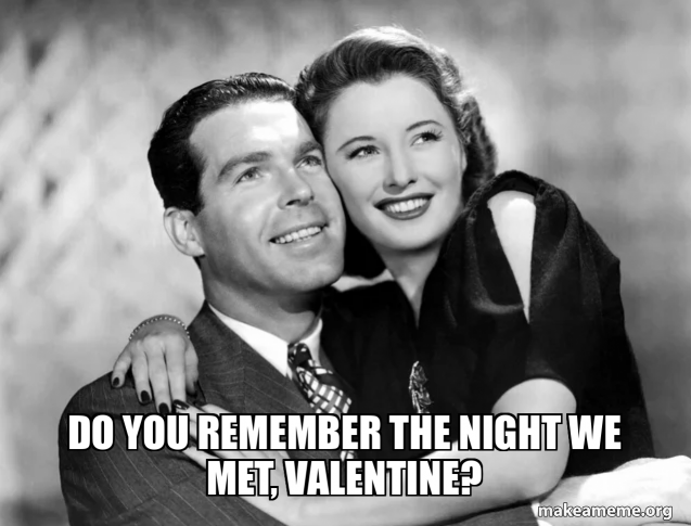 Do you Remember the Night we met, Valentine? Meme Generator