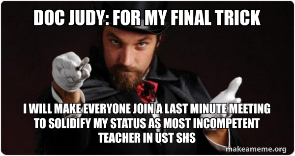 Doc Judy: For my final trick I will make everyone join a last minute ...