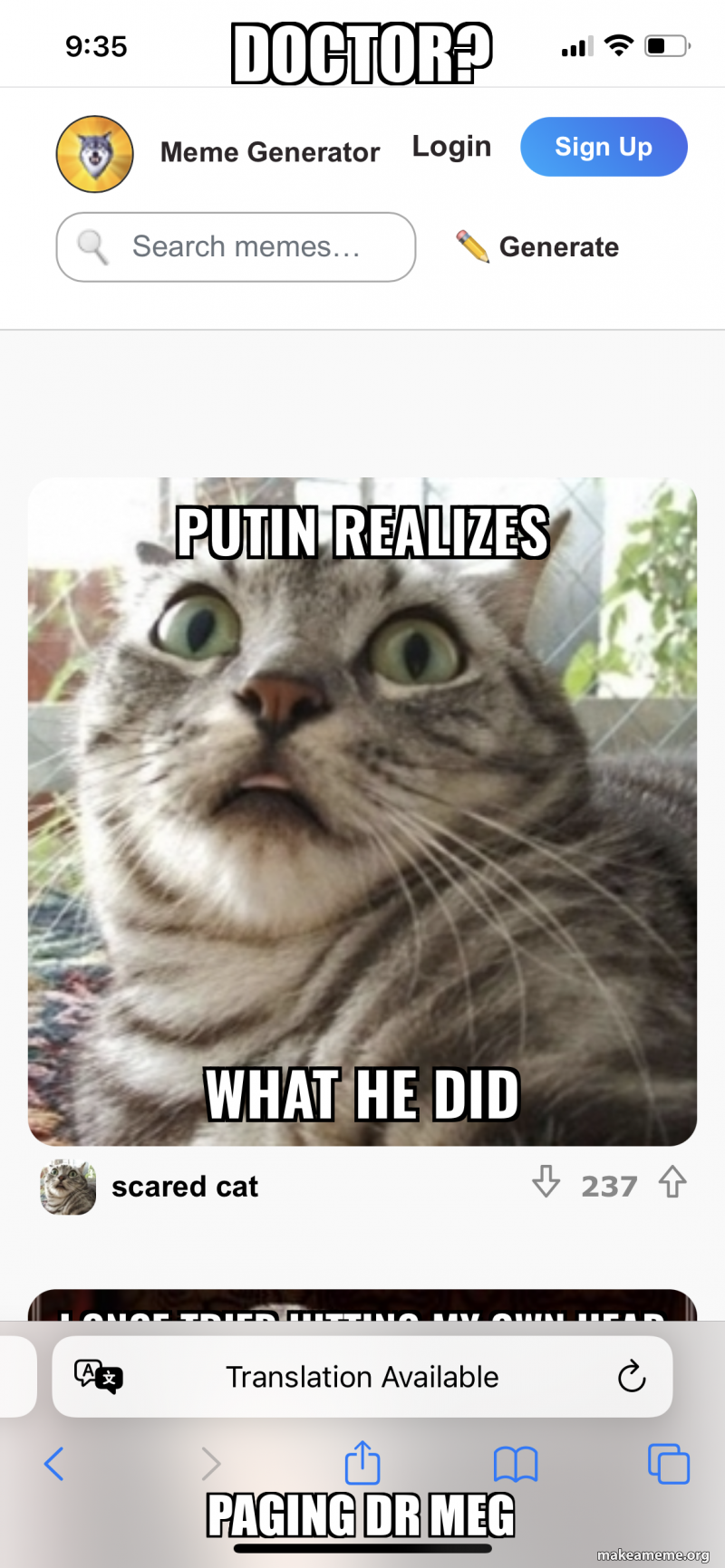 Doctor? Paging dr meg Meme Generator