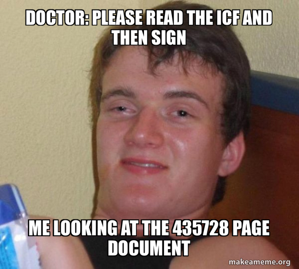 Doctor: please read the ICF and then sign Me looking at the 435728 page ...