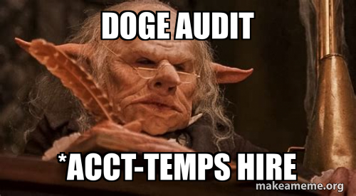 Doge audit *ACCT-temps hire Meme Generator
