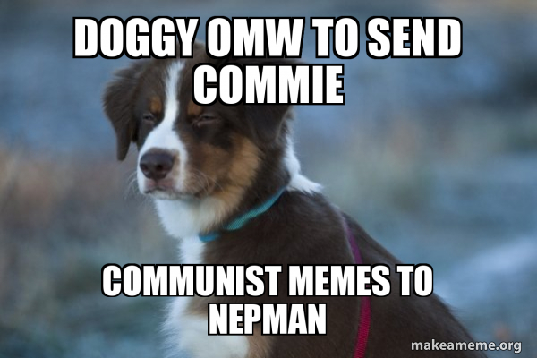 doggy omw to send commie communist memes to nepman - Unsure Dog Meme ...