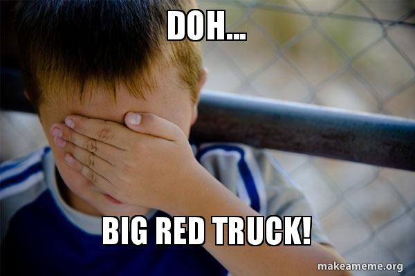 Big Red Truck Memes Big Red Truck Sticker Etsy