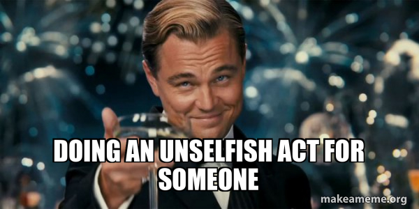 Doing an unselfish act for someone - Great Gatsby Reaction - Leonardo ...