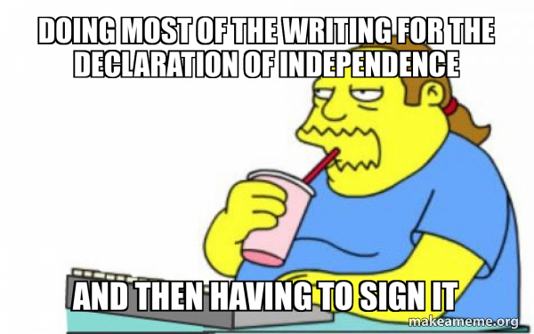 doing most of the writing for the declaration of independence and then ...