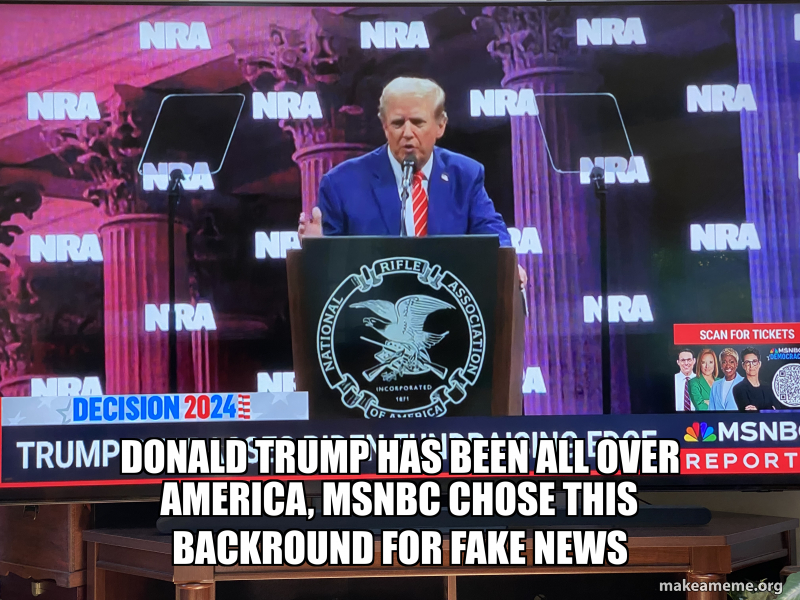 Donald trump has been all over america, msnbc chose this backround for ...