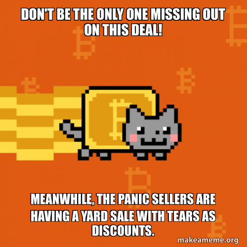 Don't be the only one missing out on this deal! Meanwhile, the panic ...