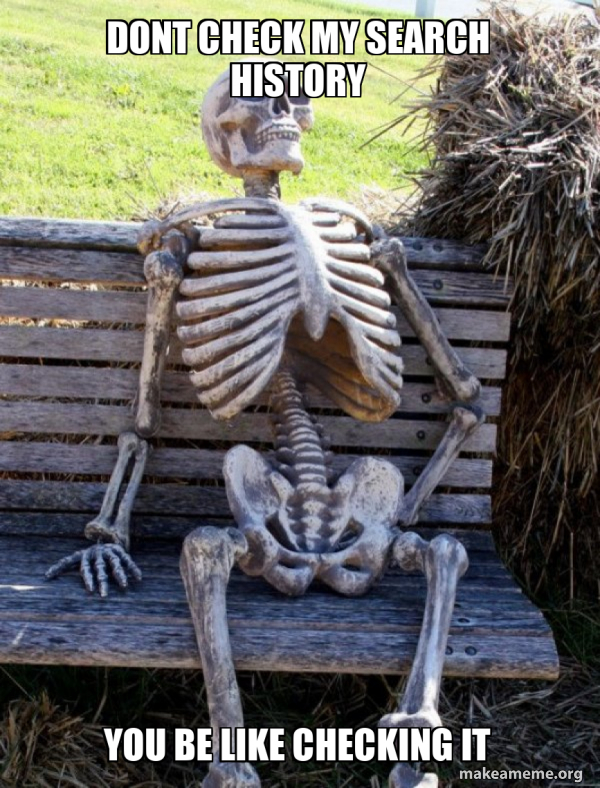 Dont check my search history you be like checking it - Waiting Skeleton ...
