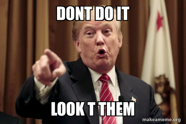dont do it look t them - Donald Trump Says Meme Generator
