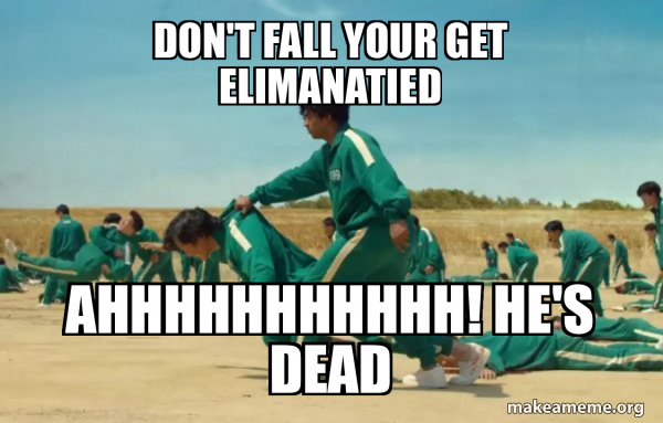 don't fall your get elimanatied AHHHHHHHHHHH! he's dead - Squid Game ...