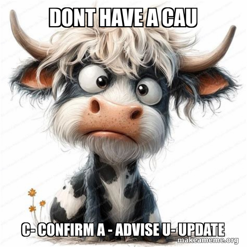 dont have a cau c- confirm a - advise u- update Meme Generator