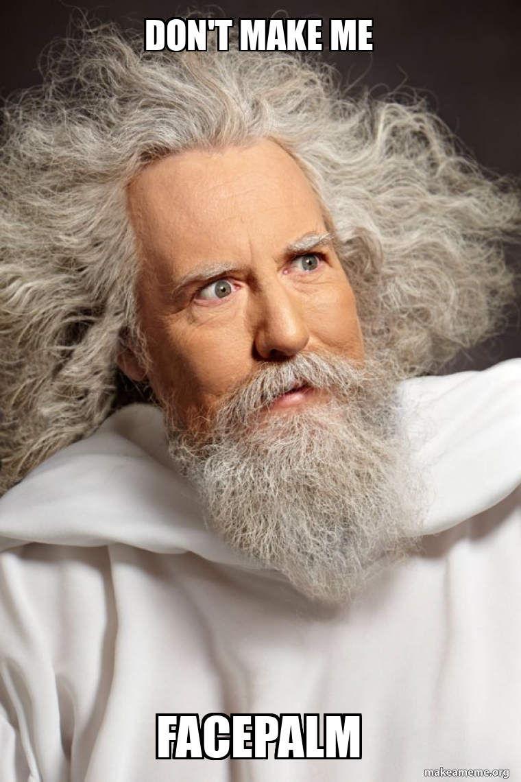 don't make me facepalm - Tweet of God Meme Generator