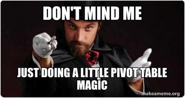 Don't Mind Me Just Doing a Little Pivot Table Magic - Magician (for my ...