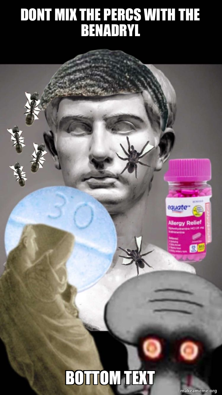 Dont mix the percs with the benadryl Bottom text Meme Generator