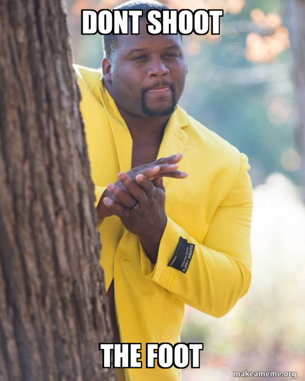 dont shoot the foot - Anthony Adams in Yellow Suit Rubbing Hands Meme ...