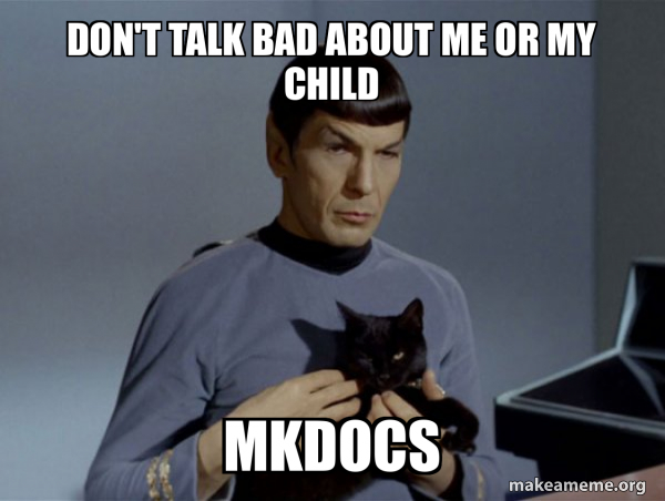 DON'T TALK BAD ABOUT ME OR MY CHILD MKDOCS - Spock and Cat Meme Meme ...