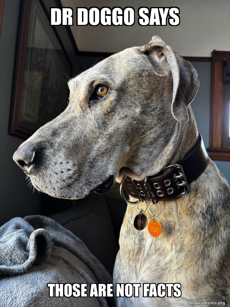 Dr Doggo says Those are not facts Meme Generator