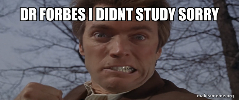 dr forbes i didnt study sorry Meme Generator