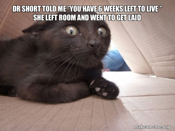 Dr short told me ‘’you have 6 weeks left to live ‘’ she left room and ...