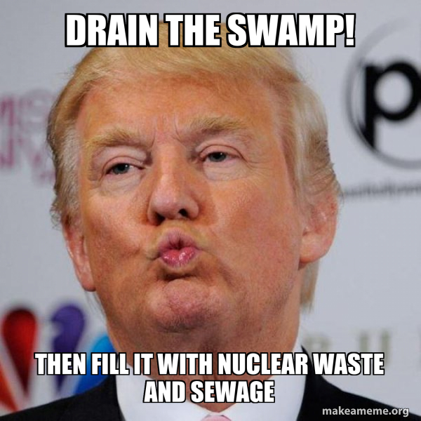 Drain the swamp! Then fill it with nuclear waste and sewage - Donald ...