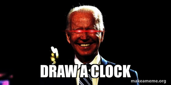 draw a clock - Dark Brandon Meme Generator