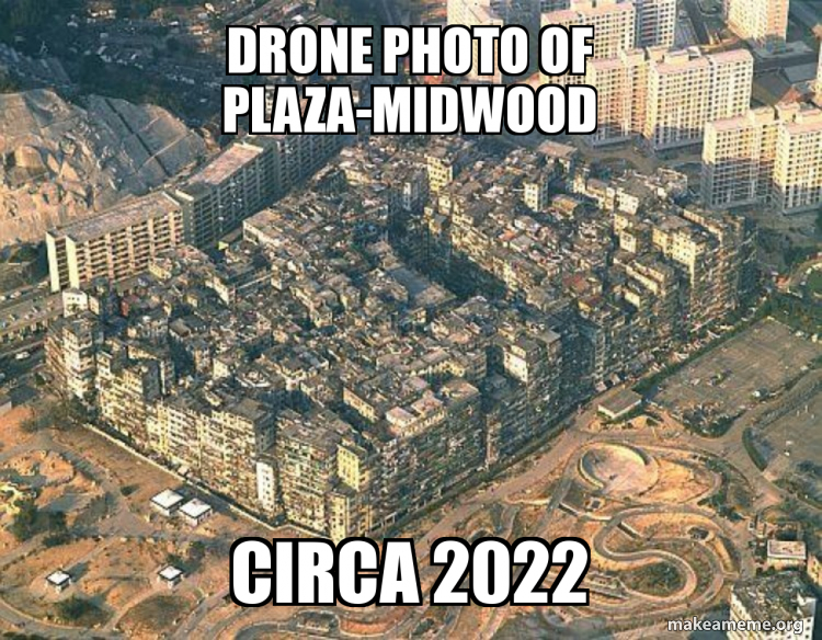 Drone photo of Plaza-midwood Circa 2022 Meme Generator