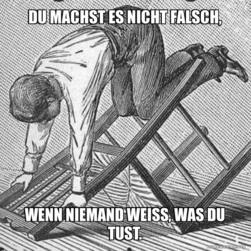 Du machst es nicht falsch, wenn niemand weiß, was du tust. Meme Generator