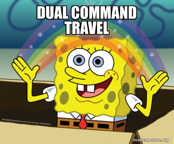 Dual Command Travel - Rainbow SpongeBob Meme Generator