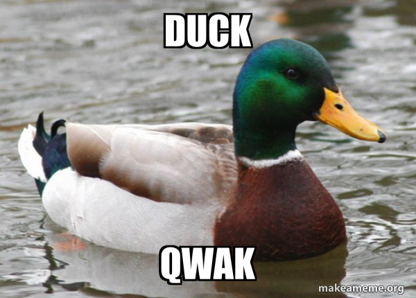 duck qwak - Actual Advice Mallard Meme Generator