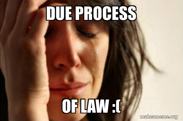 due process of law :( - First World Problems Meme Generator