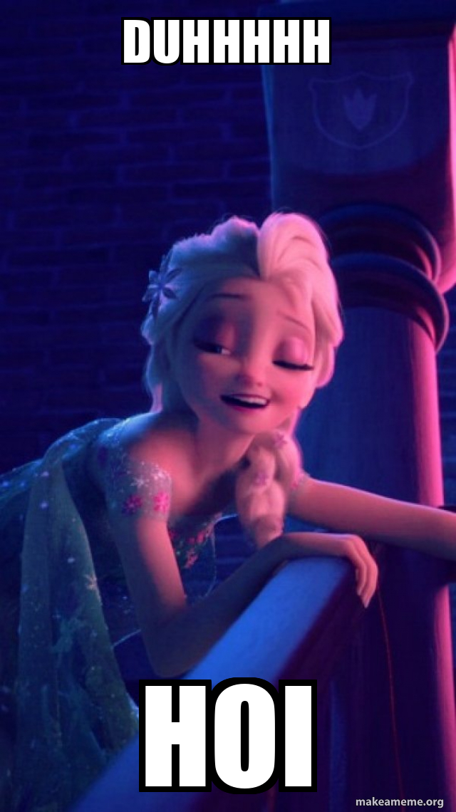 duhhhhh hoi - Drunk Elsa Meme Generator
