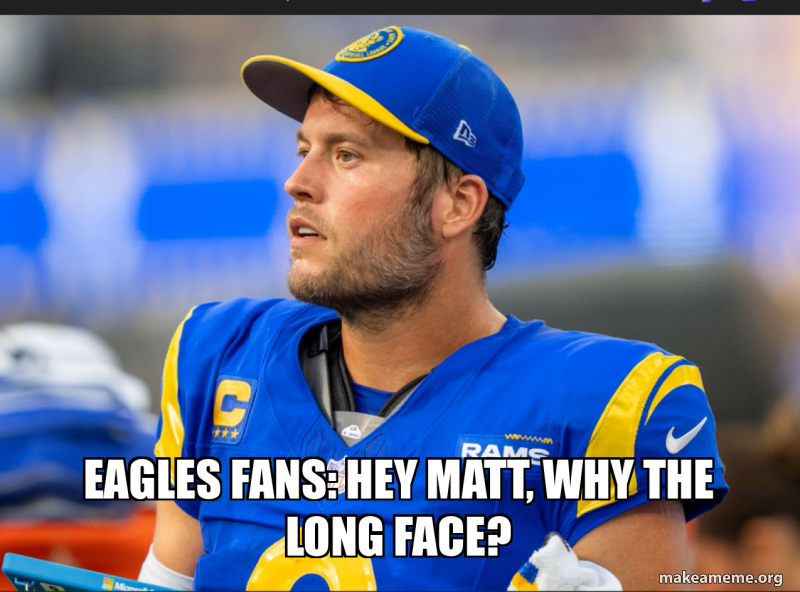 eagles fans: hey matt, why the long face? Meme Generator