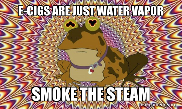 E-cigs are just water vapor Smoke the steam - Hypnotoad Meme Generator