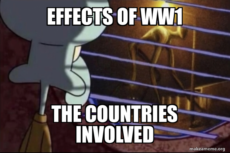 Effects of WW1 The countries involved Meme Generator